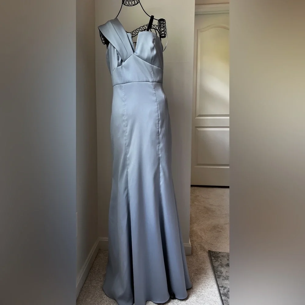 Aidan Mattox | Dresses | Aidan Mattox Powder Blue Oneshoulder Evening ...